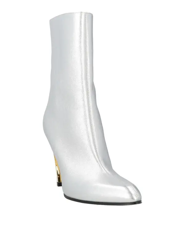 Alexander McQueen Ankle Boots In Metallic Leather
