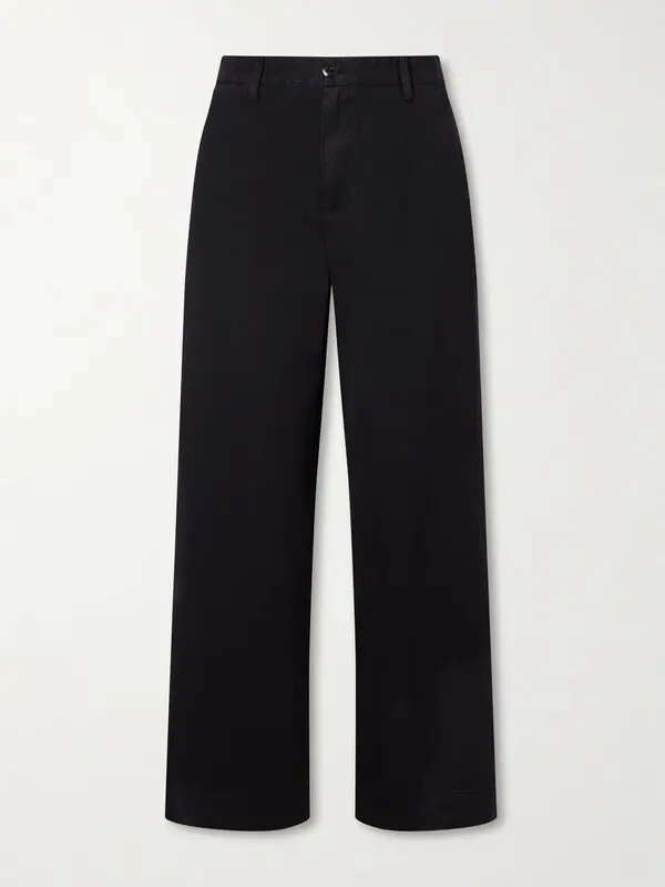 Eterne Benson Cotton-gabardine Straight-leg Pants - Black
