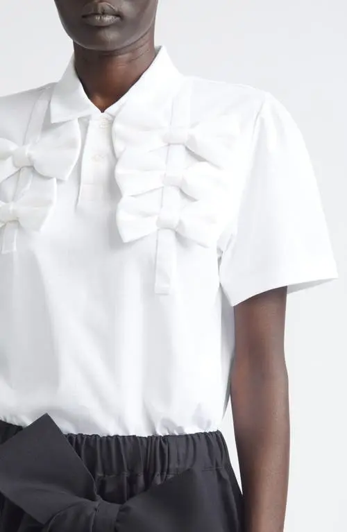 Noir Kei Ninomiya Bow Embellished Polo