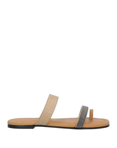 Fabiana Filippi Thong Sandal Sand Size Leather - Beige