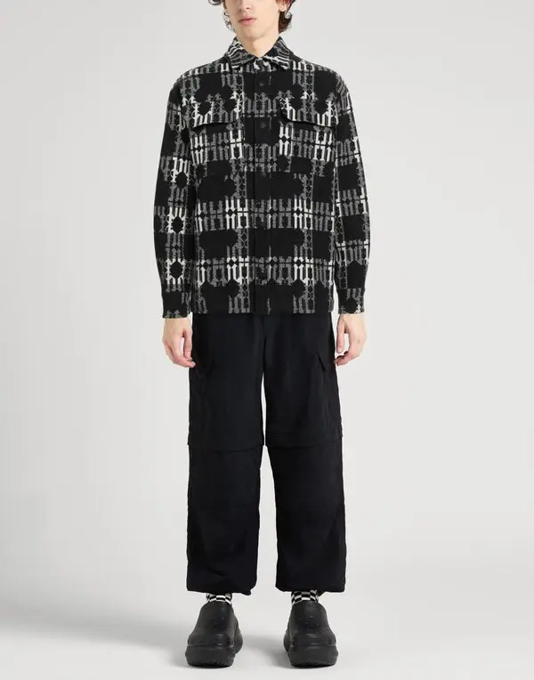 Palm Angels Two-tone Jacquard Flannel Overshirt - Black