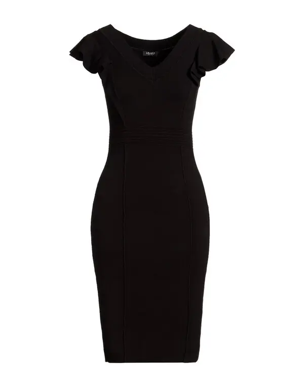 Liu Jo Ribbed Jersey Bodycon Midi Dress - Black