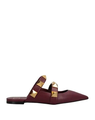 Valentino Garavani Mules & Clogs Burgundy Size Soft Leather - Red