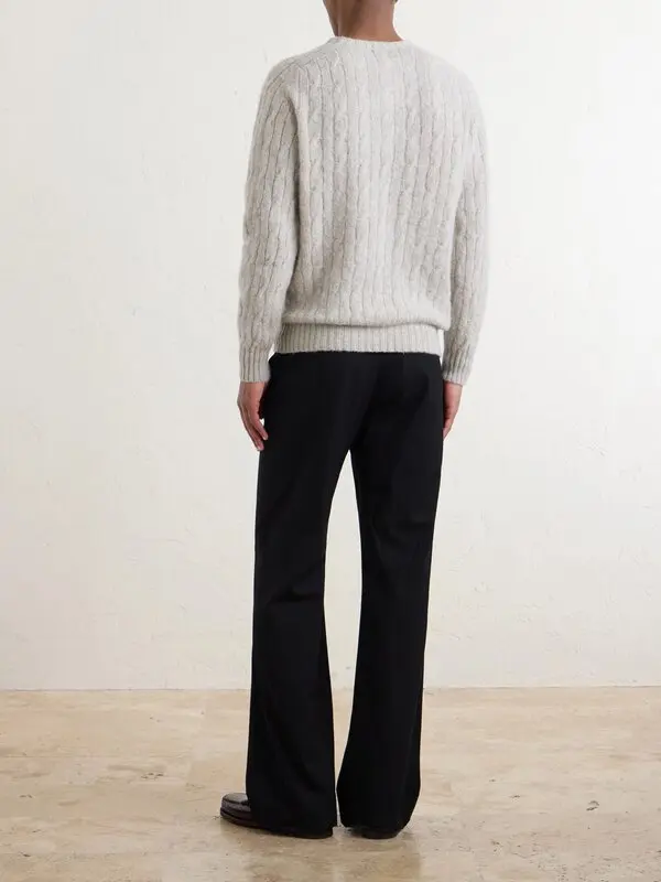 DRAKE'S Cable-knit Virgin Wool Sweater