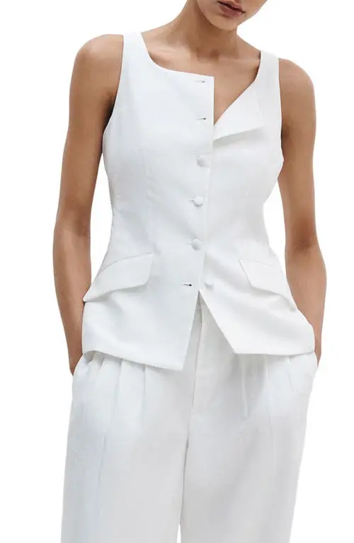 Rag & Bone Lola Boat Neck Vest - White