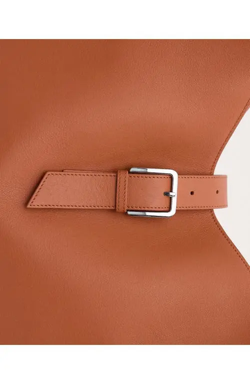 Mango Maxi Leather Shopper Bag