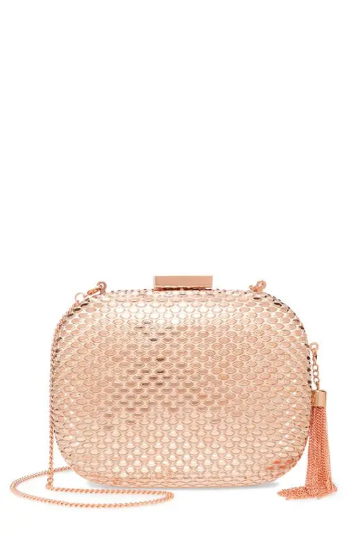 OLGA BERG Elliana Textured Clutch - Champagne