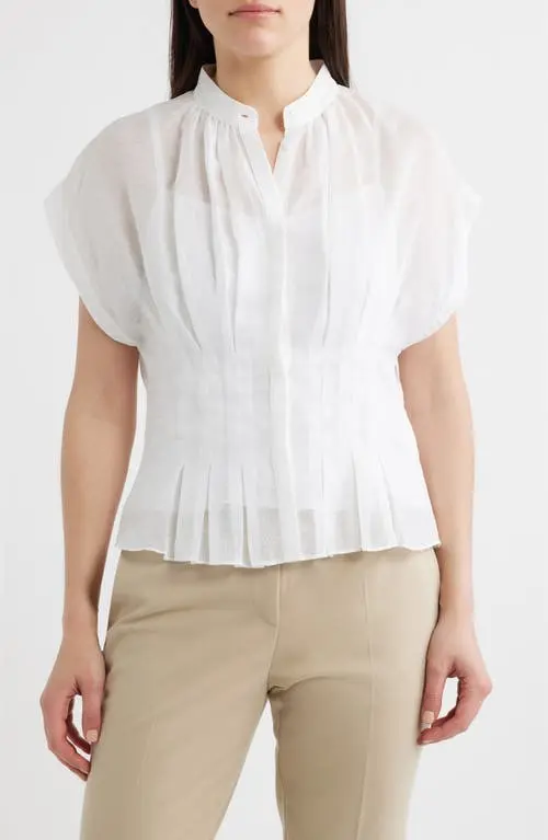 BOSS Pleat Woven Shirt - Bright White