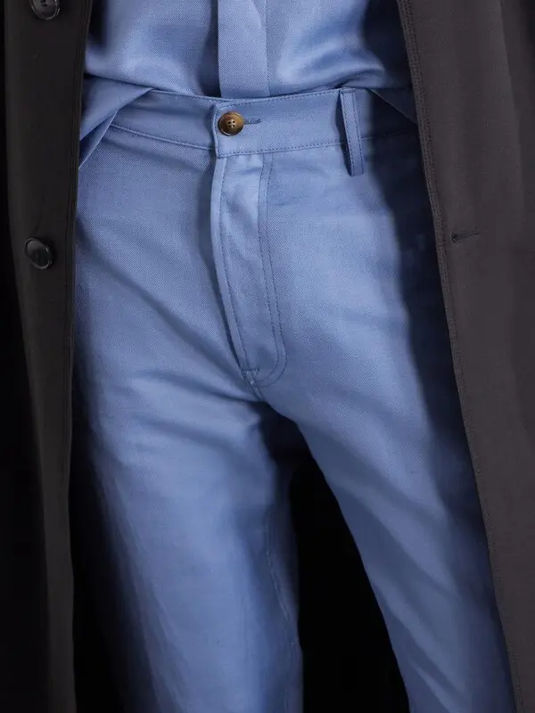 Canali Straight-leg Wool And Linen-blend Twill Suit Trousers - Blue