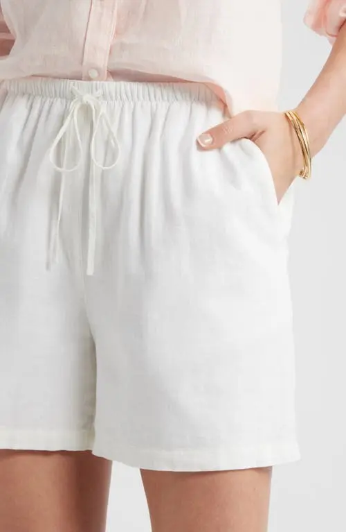 Caslon Easy Linen Blend Shorts - White