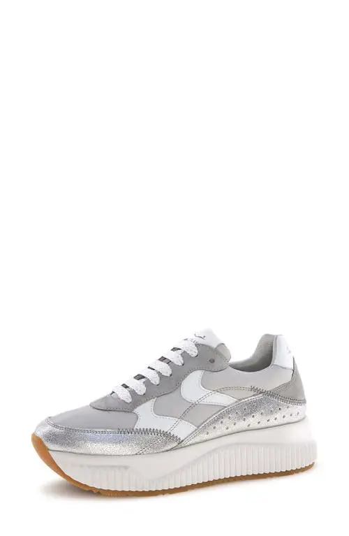 VOILE BLANCHE Lana Fresh Metallic Sneaker - Silver Grey