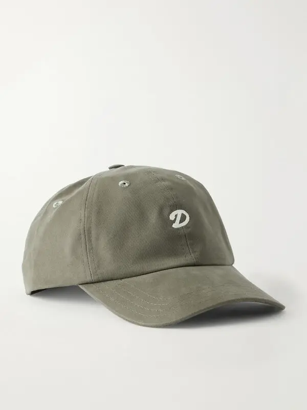 DRAKE'S Logo-embroidered Cotton-twill Baseball Cap - Green