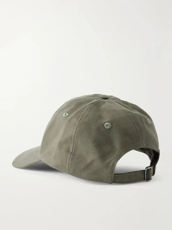 DRAKE'S Logo-embroidered Cotton-twill Baseball Cap - Green