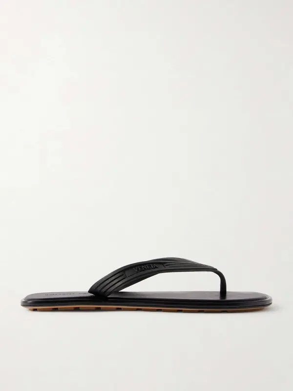 Bottega Veneta Rubber Flip Flops - Black