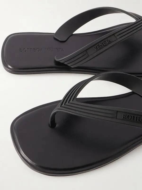 Bottega Veneta Rubber Flip Flops - Black