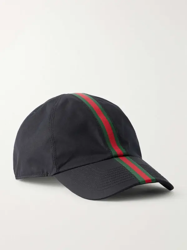 Gucci Antonine Webbing-trimmed Cotton-blend Twill Baseball Cap - Black
