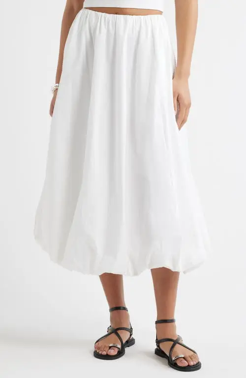 OPEN EDIT Bubble Midi Skirt - White