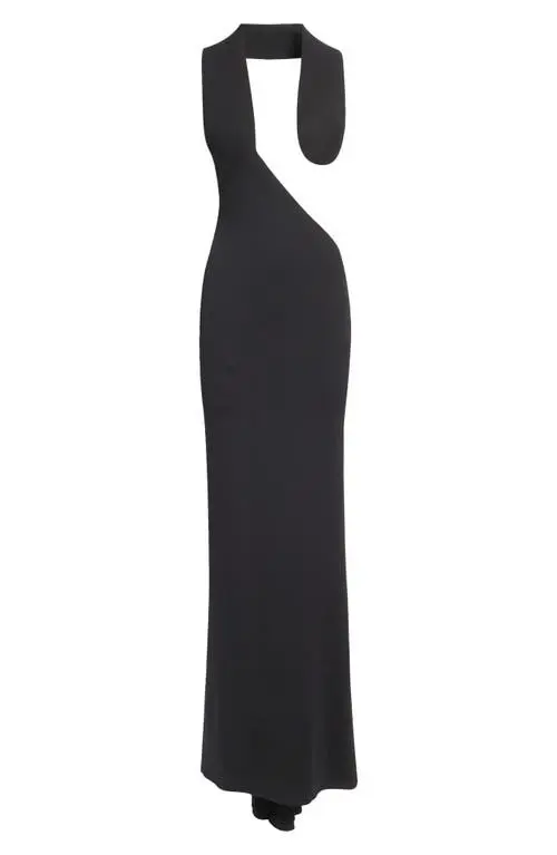 TOM FORD Asymmetric Jersey Gown - Black