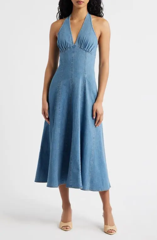 FREEMARKET Denim Halter Dress - Medium Denim