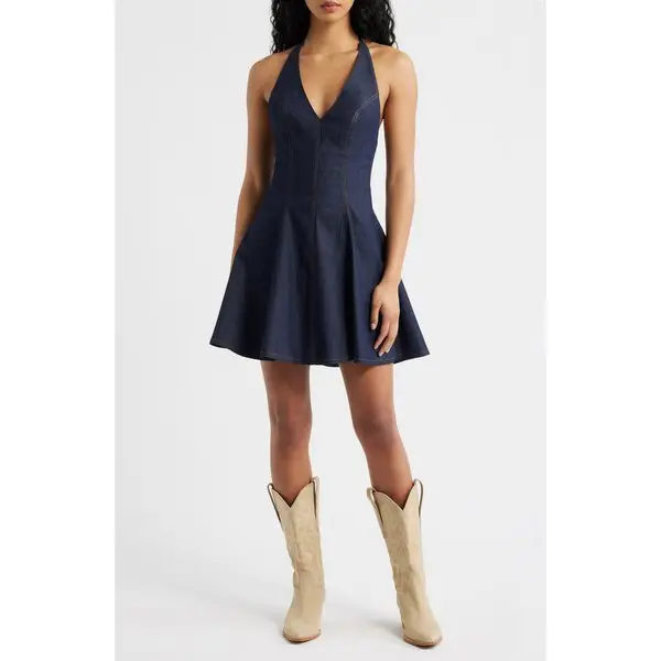 FREEMARKET Denim Halter Dress - Dark Denim