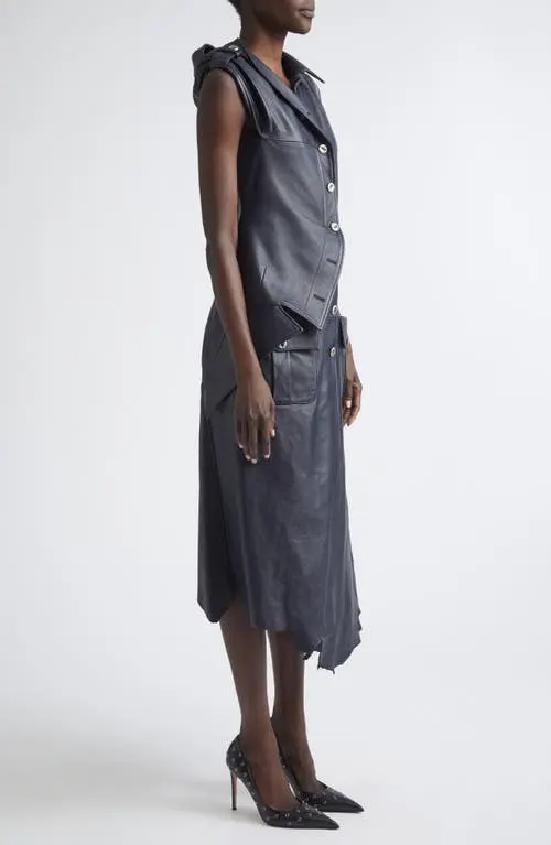 Women's Blue Leather Dresses | Editorialist