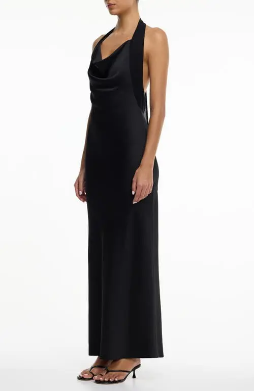 Significant Other Devlyn Cowl Halter Gown - Black