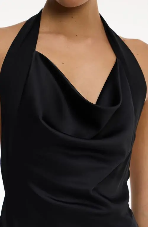 Significant Other Devlyn Cowl Halter Gown - Black