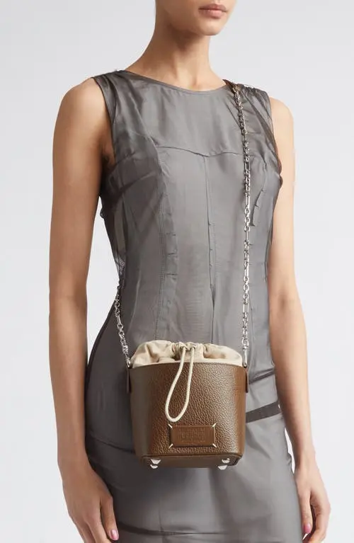 MAISON MARGIELA Small 5ac Leather Bucket Bag - Field/stone