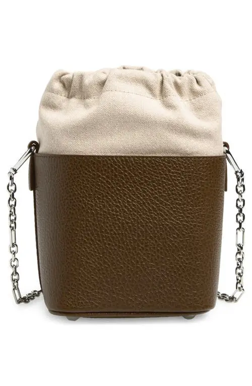 MAISON MARGIELA Small 5ac Leather Bucket Bag - Field/stone