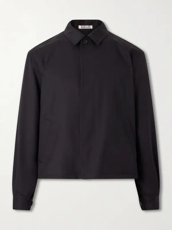 Auralee Herringbone Wool Blouson - Black