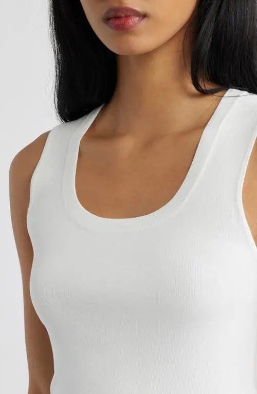 Mango Sleeveless Ribbed Knit Tank Top - Ecru