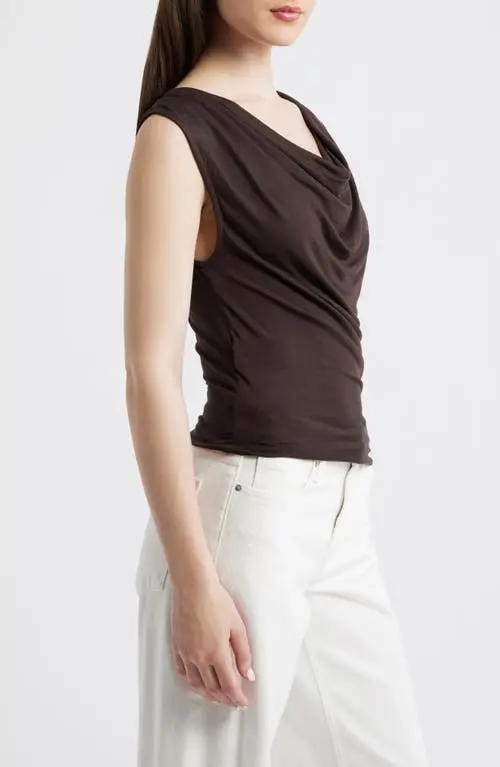 Mango Cowl Neck T-shirt - Brown