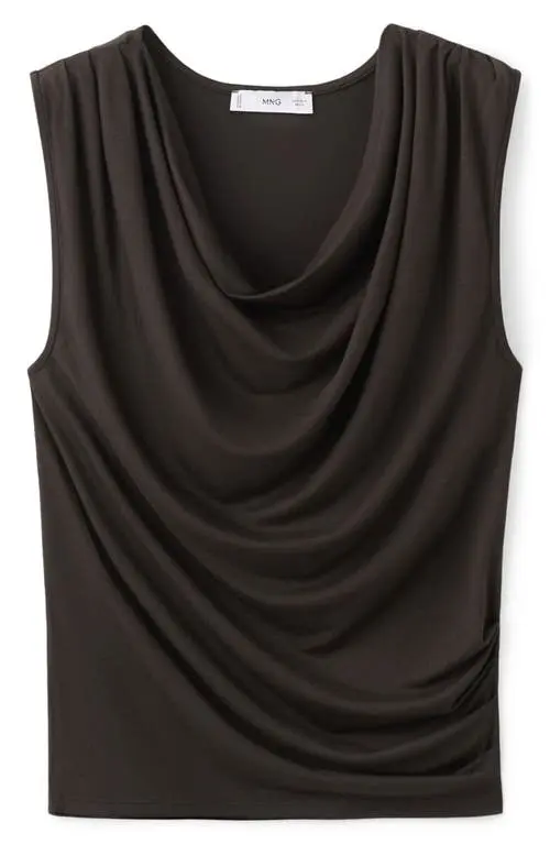 Mango Cowl Neck T-shirt - Brown