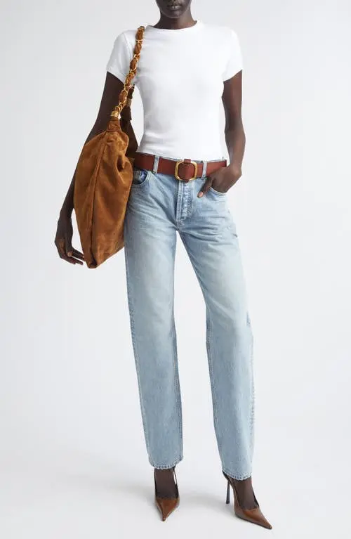 Saint Laurent Cassandre Logo Cotton T-shirt - Blanc