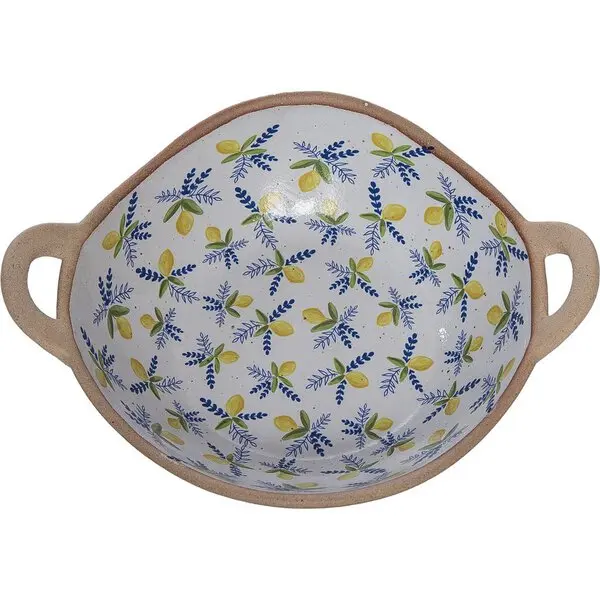 TRANSPAC Ceramic Citrus Bowl For Spring Serving And Entertaining - Multicolored