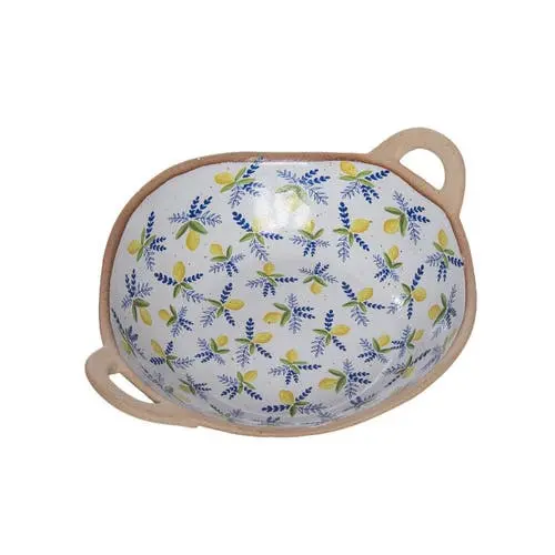 TRANSPAC Ceramic Citrus Bowl For Spring Serving And Entertaining