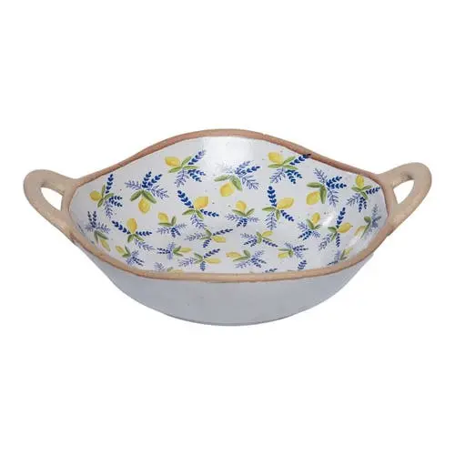 TRANSPAC Ceramic Citrus Bowl For Spring Serving And Entertaining