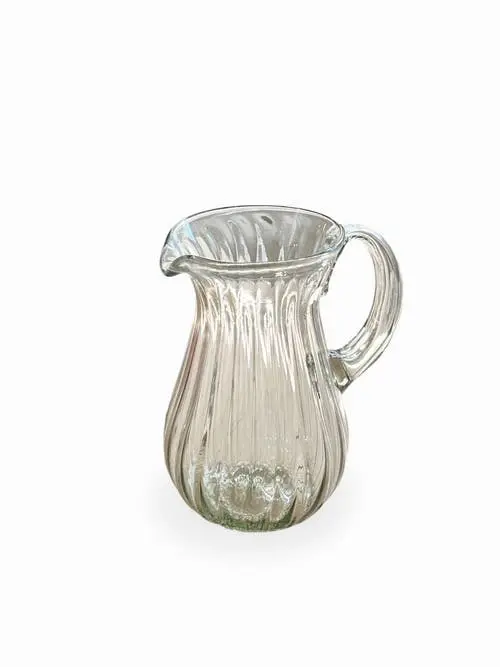 VILLA LUA HOME Handblown Fluted Pitcher