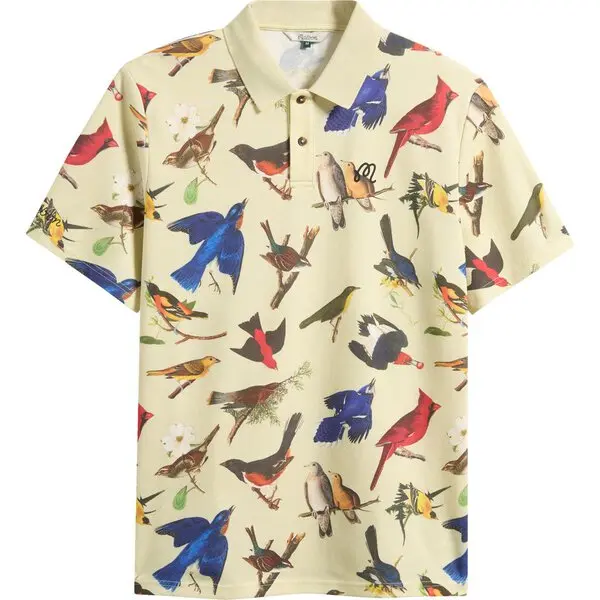 MALBON Birds Of Georgia Fairway Polo - Bird Print