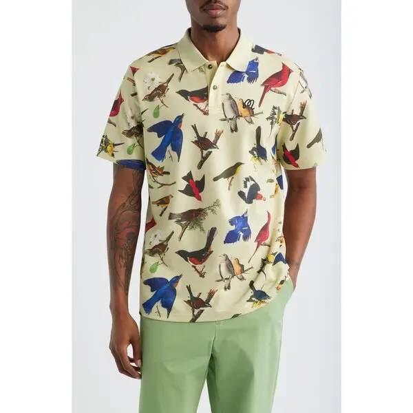 MALBON Birds Of Georgia Fairway Polo - Bird Print