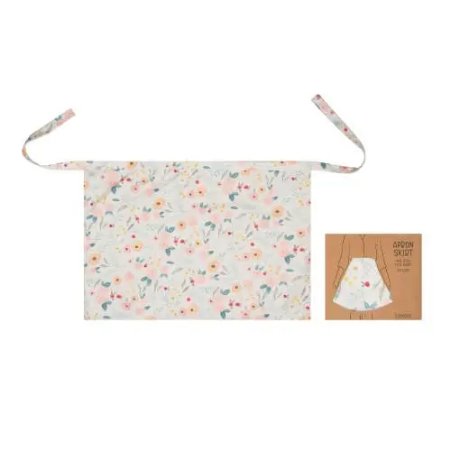 TRANSPAC Fabric Flower Half Apron Spring Kitchen Textile Home Decor Polyester Stylish And Functional Cooking Accessory - Multicolored
