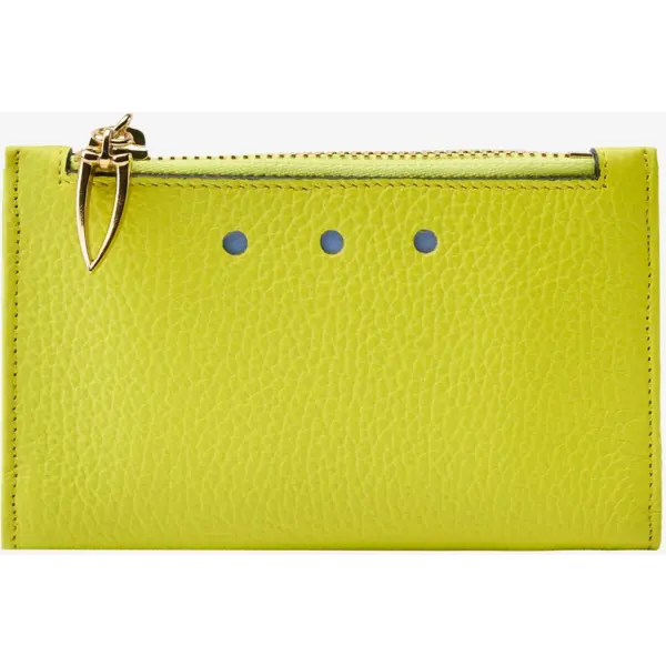 TUSK Ascot Slim Card Case With Zip Coin Pocket - Lime