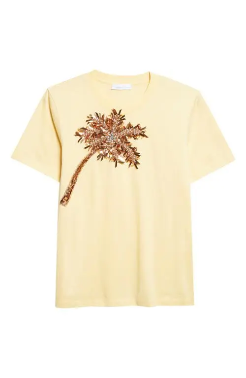 Rabanne Palm Embroidered T-shirt - Gold
