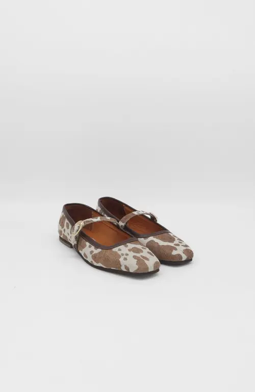 STIVALI NEW YORK Tribeca Mary Jane Ballet Flat - Tan Cowhide Leather