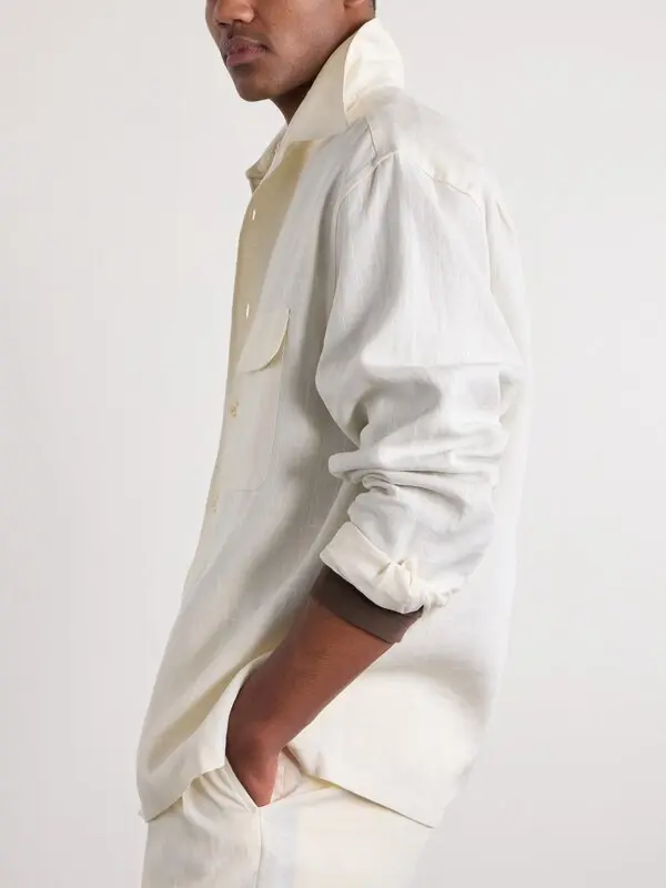 Ralph Lauren Purple Label Checked Linen Shirt