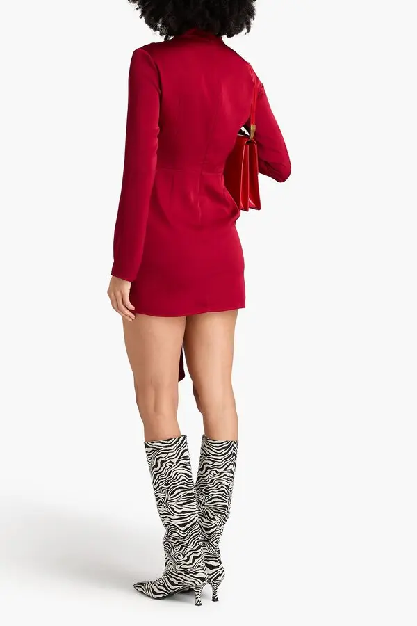 NICHOLAS Draped Satin-crepe Mini Dress