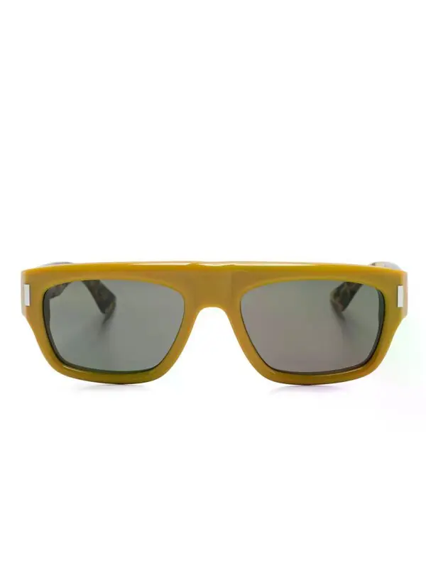 Saint Laurent Rectangle-frame Sunglasses - Yellow