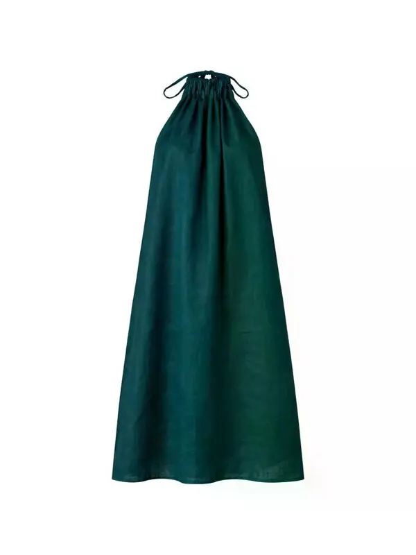 Liviana Conti Cora Halter-neck Gathered Dress - Green