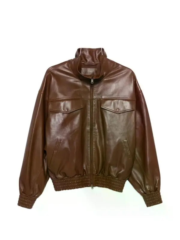 Balenciaga High-neck Zip-up Jacket - Brown