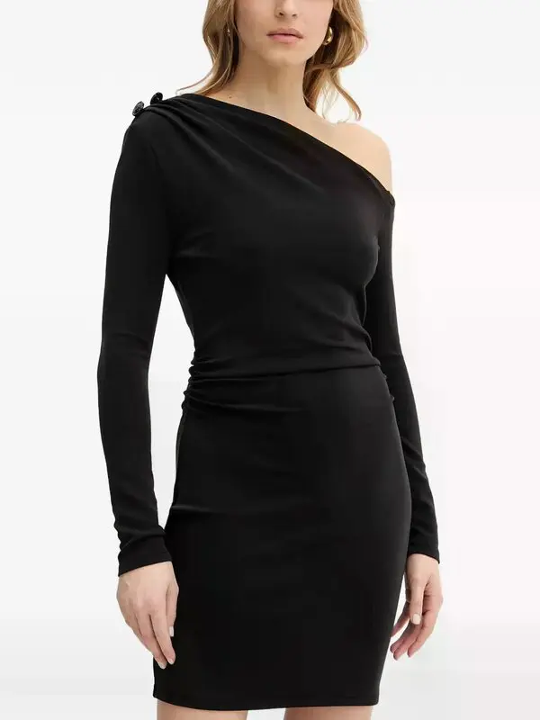 Guess Button One-shoulder Dress - Black